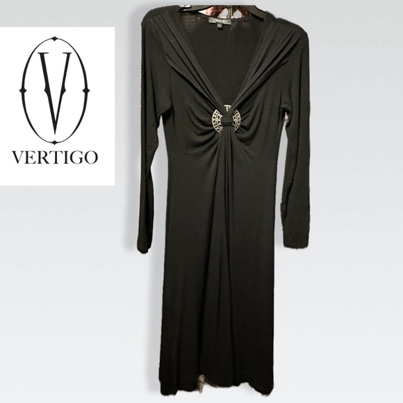 Vertigo Paris | Dresses | Vertigo Paris Large Midi Long Sleeve Dress ...